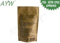China Reclosable Brown Kraft Paper Zipper Bags Foil Liner For Aroma Cafe Beans for sale