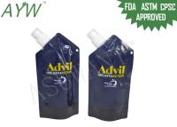 China Safe Non - Toxic Cool Liquid Spout Bags FDA Navy Blue With Side Hanging Hook for sale