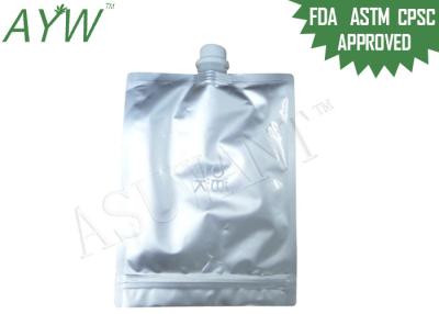 China Opaque Sliver Aluminum Foil Bags For Liquid  / Stand Up Pouch With Spout Packaging for sale