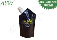 China Reusable Beverage Doypack Liquid Spout Bags Hanging Hole For Milk Dairy Juice for sale