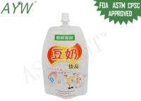 China Transparent Food Grade Plastic Bag For Liquids , Stand Up Spout Pouch For QC Nutritious Soymilk for sale