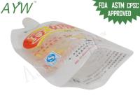 China Transparent Food Grade Plastic Bag For Liquids , Stand Up Spout Pouch For QC Nutritious Soymilk for sale