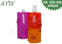 China 15 Oz Stand Up Plastic Liquid Spout Bags With Spout For Outdoor Water Drinking for sale