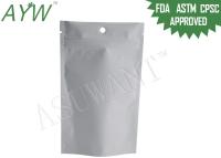 China Medium Size Silver k Foil Bag Pouches ,  Clear Stand Up Pouches For Custom Marijuana Packaging for sale
