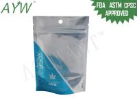 China Medium Size Silver k Foil Bag Pouches ,  Clear Stand Up Pouches For Custom Marijuana Packaging for sale