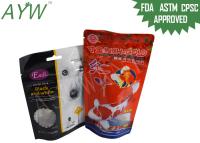 China Stand Up Food Packaging Pouches Clear Window For Fish Feeds / Dental Stick Dog Treats for sale