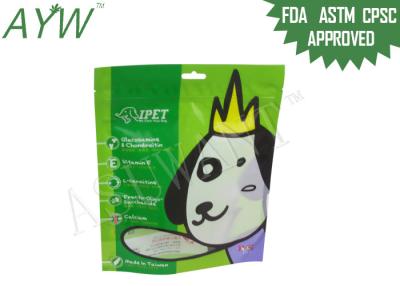 China Zip Top Recycle Dog Food Bags Waterproof , Plastic Pet Food Packaging Bags With Cartoon Pattern for sale