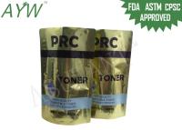 China Mylar Foil Zip Lock Bags Glossy Gold 1KG For Printer Toner Packaging for sale