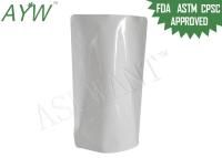 China Glossy Milk White Resealable Foil Bags Mylar Packing Weed With Reusable Zipper for sale