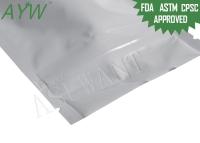 China Glossy Milk White Resealable Foil Bags Mylar Packing Weed With Reusable Zipper for sale
