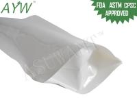 China Glossy Milk White Resealable Foil Bags Mylar Packing Weed With Reusable Zipper for sale