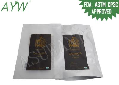 China 250g Organic Quinoa Flakes Foil Lined Bags ,  FDA Zip Lock Mylar Food Storage Bags for sale