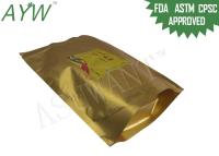 China Moisture Proof Resealable Foil Bags Gold Zip Lock Doypack 200g For Food Ginger Candy for sale