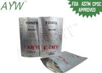 China Silver Stand Up Resealable Foil Bags Smell Proof For Toner Industry Use Packaging for sale