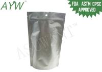China Silver Pure Aluminum Mylar Foil Bags 50X PET / PE With Reclosable Zip Lock for sale