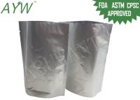China Silver Pure Aluminum Mylar Foil Bags 50X PET / PE With Reclosable Zip Lock for sale