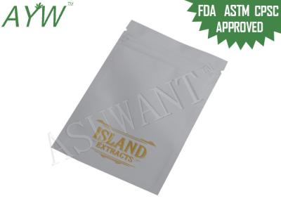 China Custom Smell Proof Zipper Bags With Matte Golden Printing Logo W3