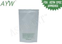 China Doypack Locked Inside Smell Proof Zipper Bags Glossy Finish White Mylar FDA for sale