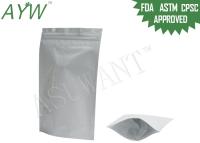 China Doypack Locked Inside Smell Proof Zipper Bags Glossy Finish White Mylar FDA for sale