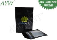 China Mylar Clear Window Stand Up Plastic Bags Tear Notch For Weed Weed Seed Pouch for sale