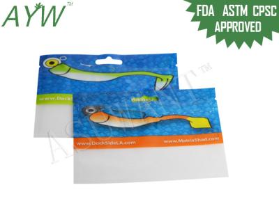 China Clear Zipper Mini Food Packaging Bags With Notches , Resealable Foil Bags For Fishing Bait / Tackle for sale