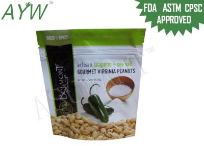China Resealable Pouch Packaging For Sea Salt Peanuts , Silver k Foil Bag Pouches 4.5 Oz for sale