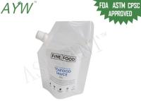 China Soft Drink Liquid Spout Bags Food Grade Glossy Finished FDA With Spout Cap for sale
