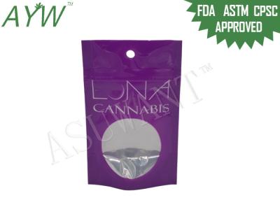 China Custom Colorado Smell Proof Weed Bags With Eyeable Window / Zip Closure FDA for sale