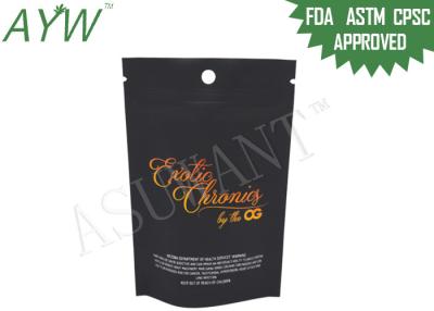 China Edible Marijuana Stand Up Zipper Bags Metalized Inside Protection Barrier for sale