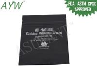 China Opaque Black Stand Up Zipper Bags Light Barrier Doypack For Kratom Capsules for sale
