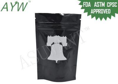 China Doypack Smell Proof Zipper Bags Stand Up Black Plastic For Medicine Storage for sale