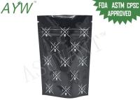 China Doypack Smell Proof Zipper Bags Stand Up Black Plastic For Medicine Storage for sale