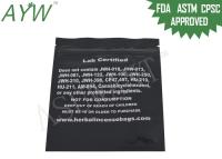 China FDA Flat Weed / Mylar Smell Proof Bags Plastic Laminated With Transparent Zipper for sale