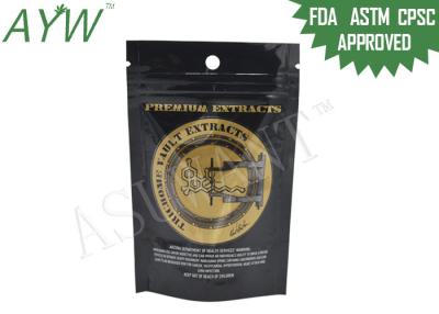 China Plastic Mylar Stand Up Zipper Bags One Clear One Printed For Premium Extracts Weed for sale