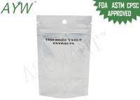 China Plastic Mylar Stand Up Zipper Bags One Clear One Printed For Premium Extracts Weed for sale