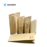 China Pp Laminated Printed Kraft Paper Zipper Bags Coffee Bean Packing With Window for sale