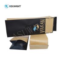China Kraft Paper PE PET Coffee Tea Bags Flat Bottom Biodegradab With Degassing Valve for sale