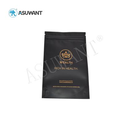 China Black Matte Smell Proof Zipper Bags Aluminum Foil Plastic Mylar Gravure Printing for sale