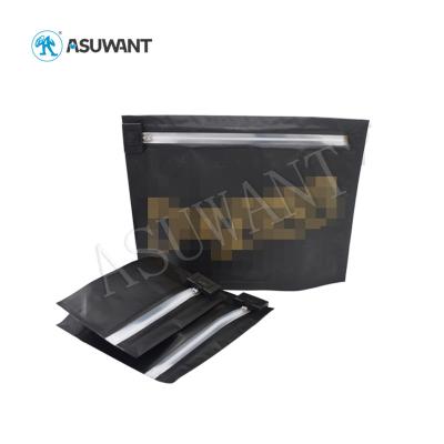 China Vacuum Black Biodegradable Child Proof Zipper Bags Stand Up Pouch Zipper Top for sale
