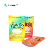 China Weed k Glossy Smell Proof Zipper Bags Surface Handling Gravure Printing With Window for sale