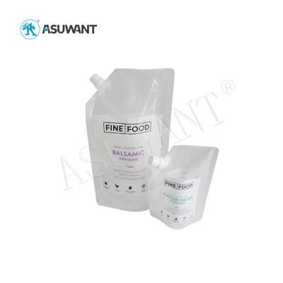 China Custom Printed Plastic Liquid Bags , Heat Seal Doypack Stand Up Pouch With Spout for sale
