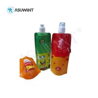 China Biodegradable Water Spout Pouch Heat Seal Mylar Bags 600 ML With Hanging Ring for sale