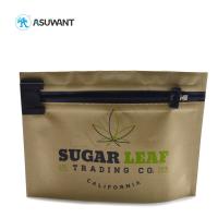 China Custom Printed Aluminum Foil Kraft Paper Child Proof Zipper Mylar Bags Smell Proof For Marijuana for sale