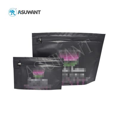 China ASUWANT  Matte Aluminum Custom Printed China  Heat Seal Mylar Bags Stand Up Child Proof Bag For Marijuana for sale
