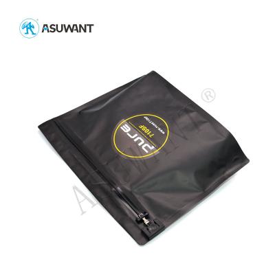 China Biodegradable Custom Greaseproof Black Disposable Zipper Packaging Plastic Bag for sale