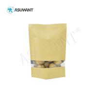 China Eco Friendly Paper Zip Lock Bags , Laminated Kraft Stand Up Pouches With Window for sale