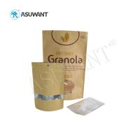 China Mylar Kraft Paper Pouch Food Packing Bag Heat Sealed Stand Up Reusable Brown Color for sale