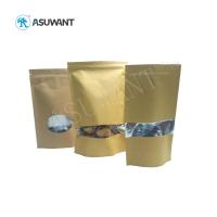 China Laminated Layer Material Kraft Paper Zipper Bags Recyclable For Packing Food for sale