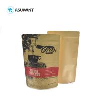 China Fresh Roasted Coffee Kraft Paper Zipper Bags Gravure Printing For Espresso Beans for sale