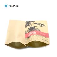 China Fresh Roasted Coffee Kraft Paper Zipper Bags Gravure Printing For Espresso Beans for sale